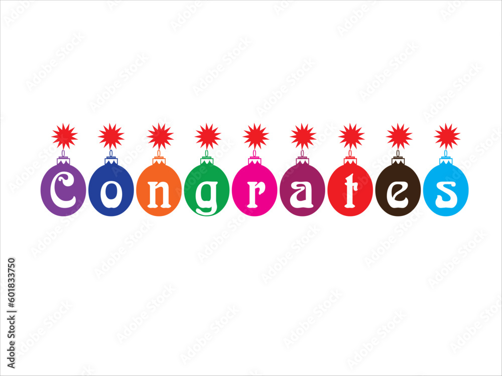 Congrats Letter on white background. Congrats lettering text. Congrats ...