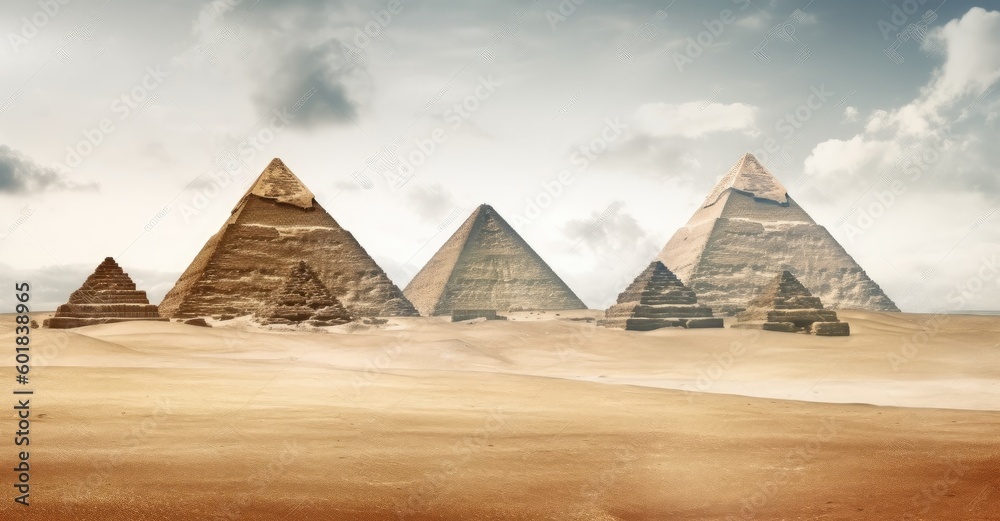 Aerial view Pyramid created with Generative AI technology Stock ...