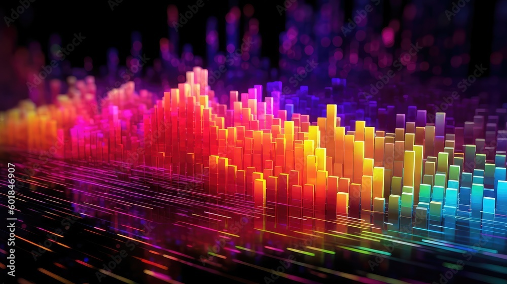 Wallpaper of vertical lines of Neon waterfall with particles falling ...