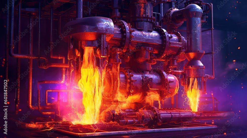 Inside view of Iron melting plant, degassing and galvanizing aluminum ...