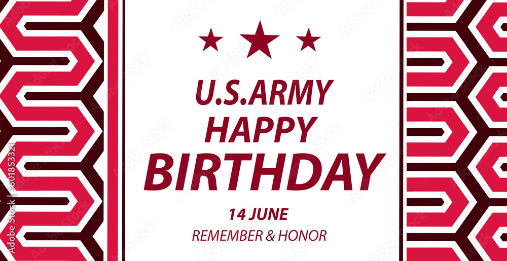 US Army happy birthday with stars celebration concept abstract ...