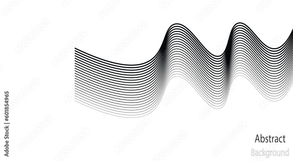 Abstract line vector background. Black and White. Texture with wavy ...