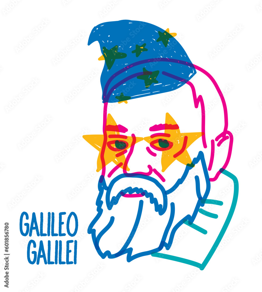 Galileo Galilei vector sketch portrait isolated Stock Vector | Adobe Stock Galileo Galilei vector sketch portrait isolated Stock Vector | Adobe Stock