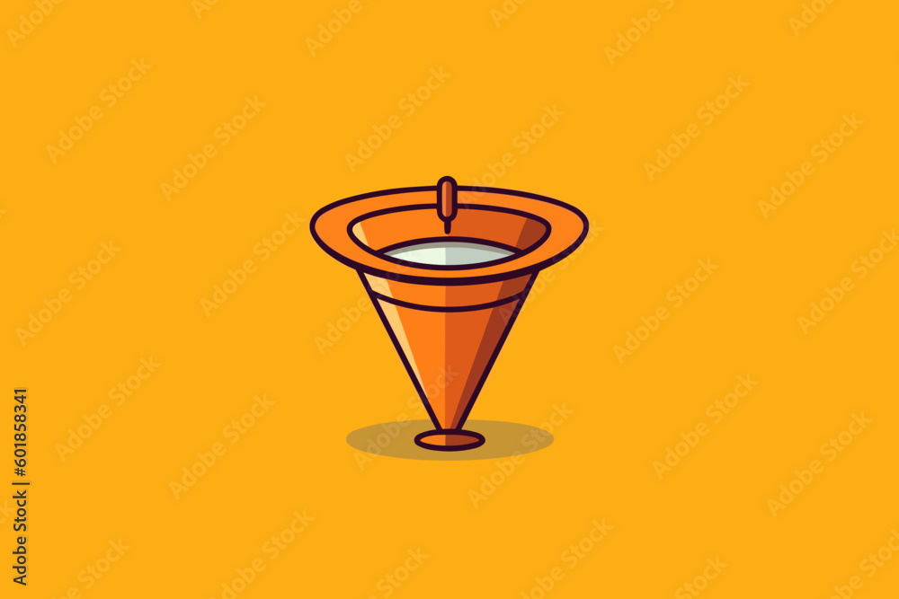 Doodle inspired Separatory funnel, cartoon sticker, sketch, vector ...