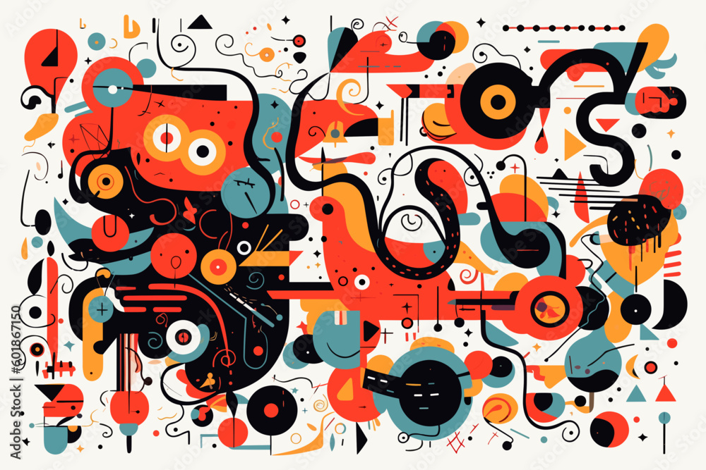 Doodle Inspired Chaos Cartoon Sticker Sketch Vector Illustration Stock Vector Adobe Stock