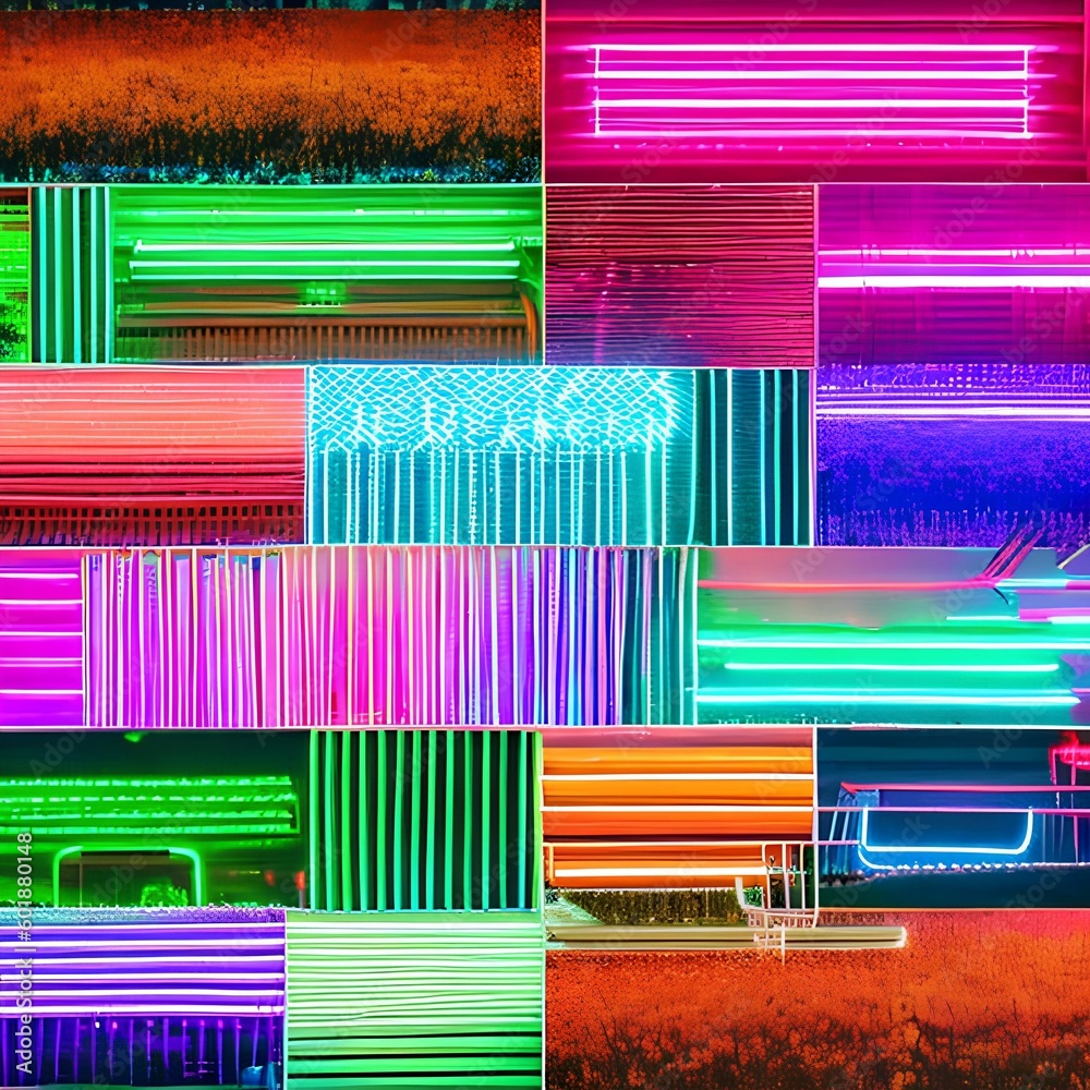 ภาพประกอบสต็อก 136 Neon Lights: A vibrant and electric background ...