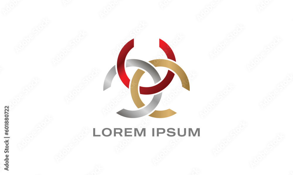 Initial letter ccc for clever grouping geometric line triple c monogram ...