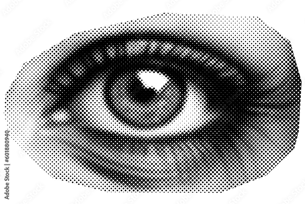 PNG Eye Halftone Collage Element Isolated on Transparent Background ...