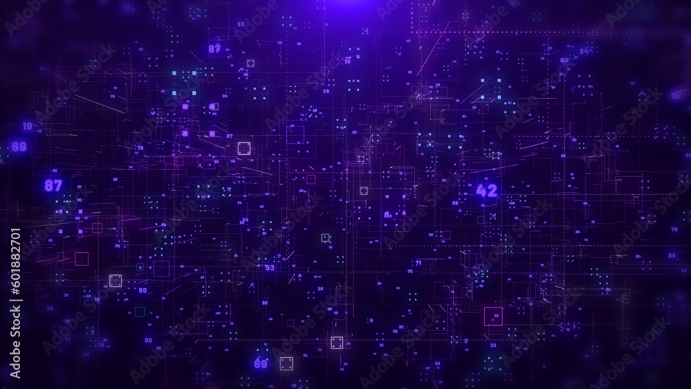 Abstract digital big data structure futuristic network connection ...