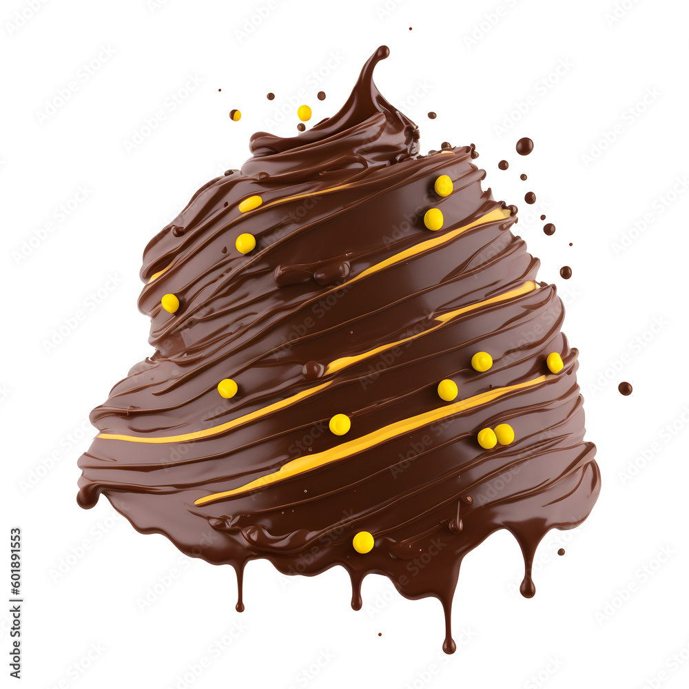 Delicious chocolate cake topped with candy sprinkles, splashes and ...