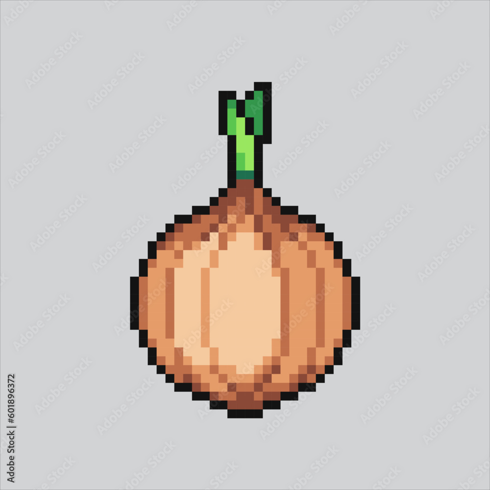 pixel art garlic onion. Onion Garlic vegetables pixelated design for ...