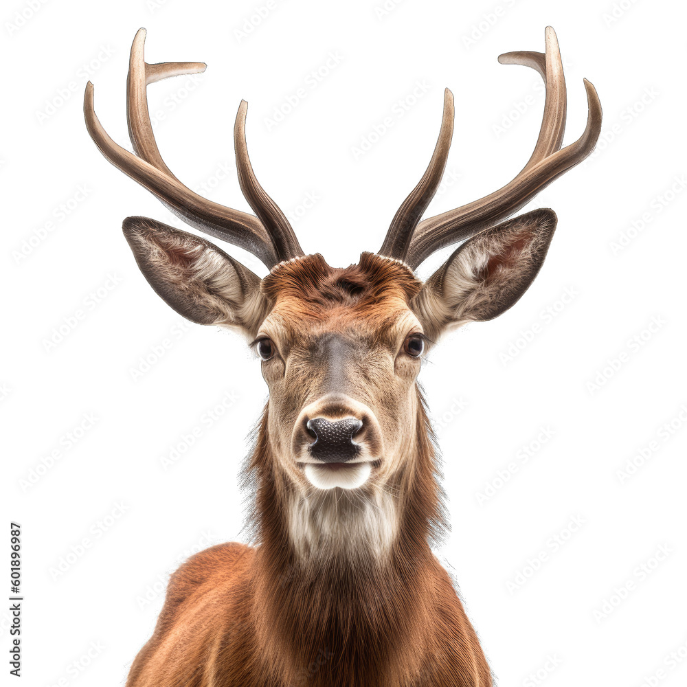 Deer Face Shot Isolated on Transparent Background - Generative AI Stock ...