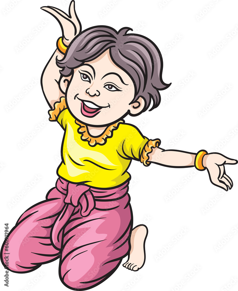 Thai traditional dance, Thai children, Thai cartoons. pop art retro ...