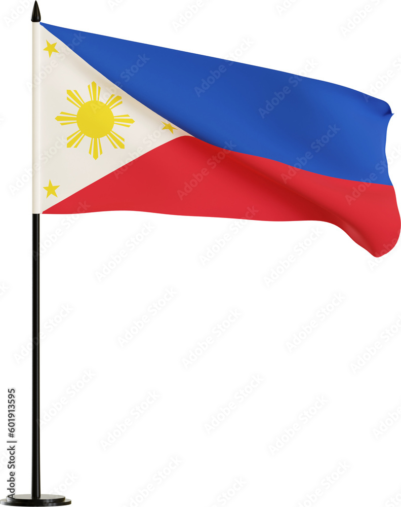 3D Render Philippine Flag Hanging On Stand Stock Illustration | Adobe Stock
