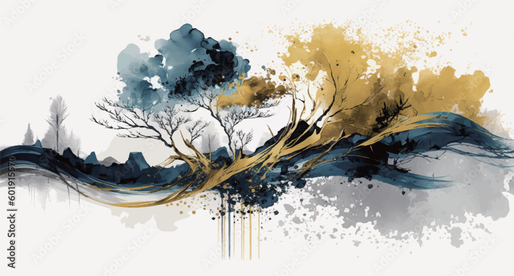 Abstract Watercolor Ink