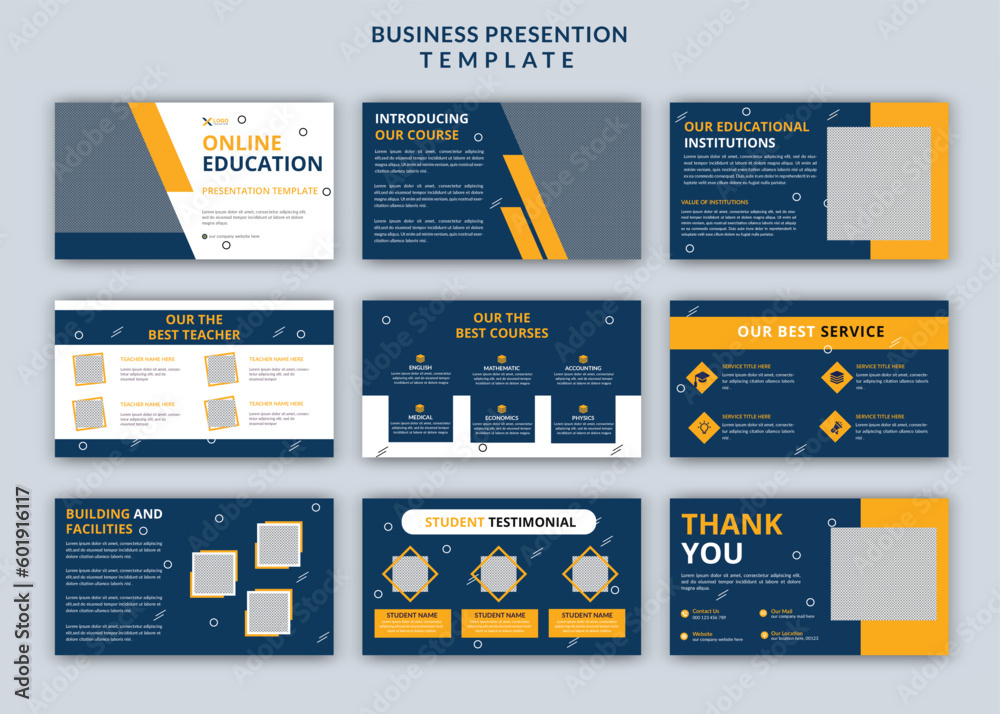 Online webinar or courses PowerPoint presentation slide template design ...