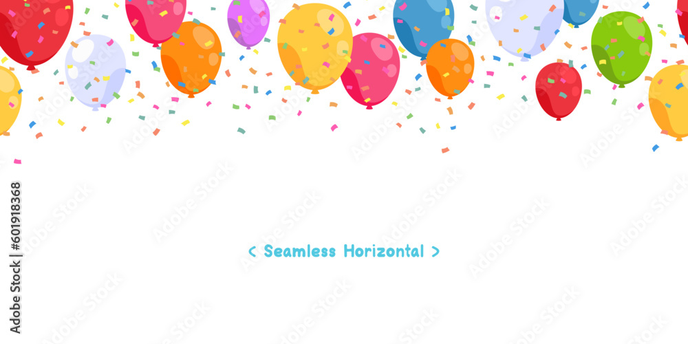 Seamless Horizontal Celebrate a Colorful Balloon party isolated on ...