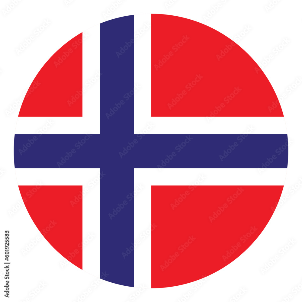 Norway flag in circle. Flags of Norway in round circle Stock Vector ...