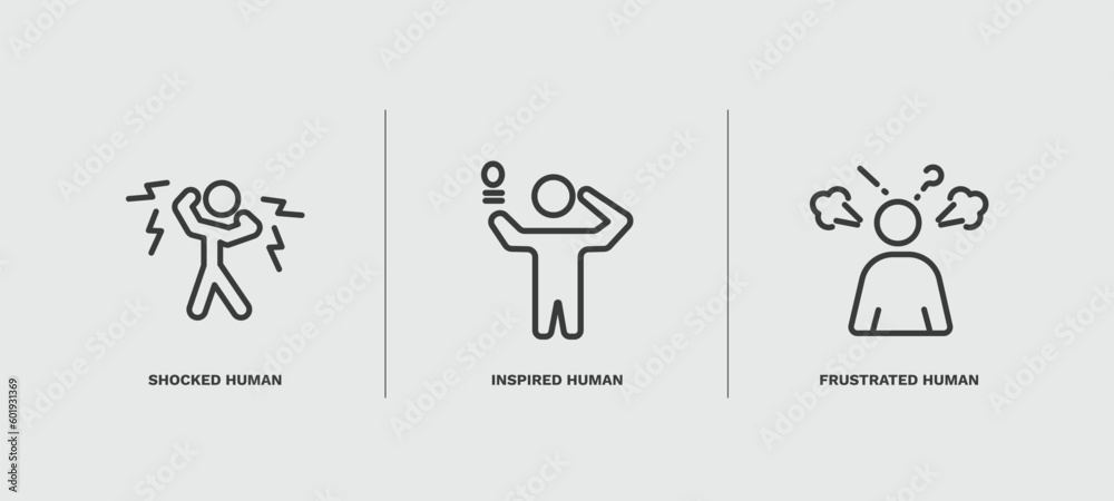 set of feeling and reaction thin line icons. feeling and reaction ...