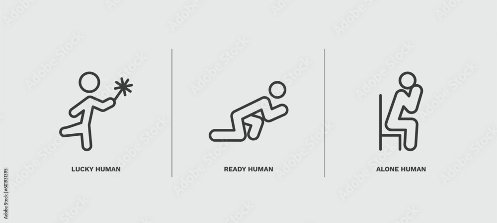 set of feeling and reaction thin line icons. feeling and reaction ...