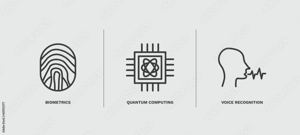 set of ai and future technology thin line icons. ai and future technology outline icons included ...