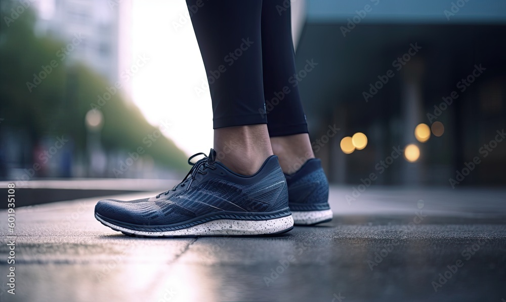 Modern running shoes for close-up on athlete's feet Creating using ...