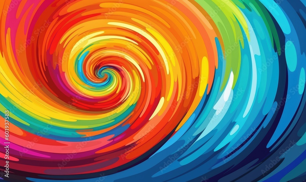 rainbow swirl painting art, in the style of colorful pixel-art ...