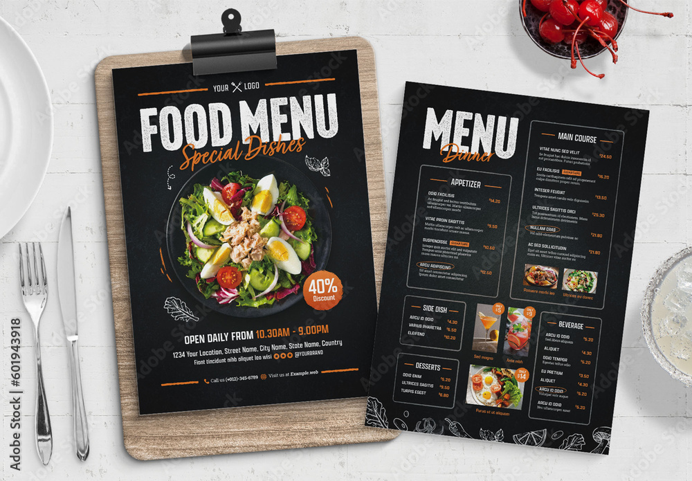 Food Menu Template Layout Stock Template | Adobe Stock