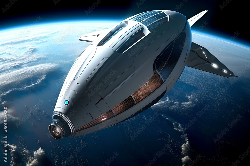 futuristic spacecraft equipped with the Alcubierre Drive as its ...