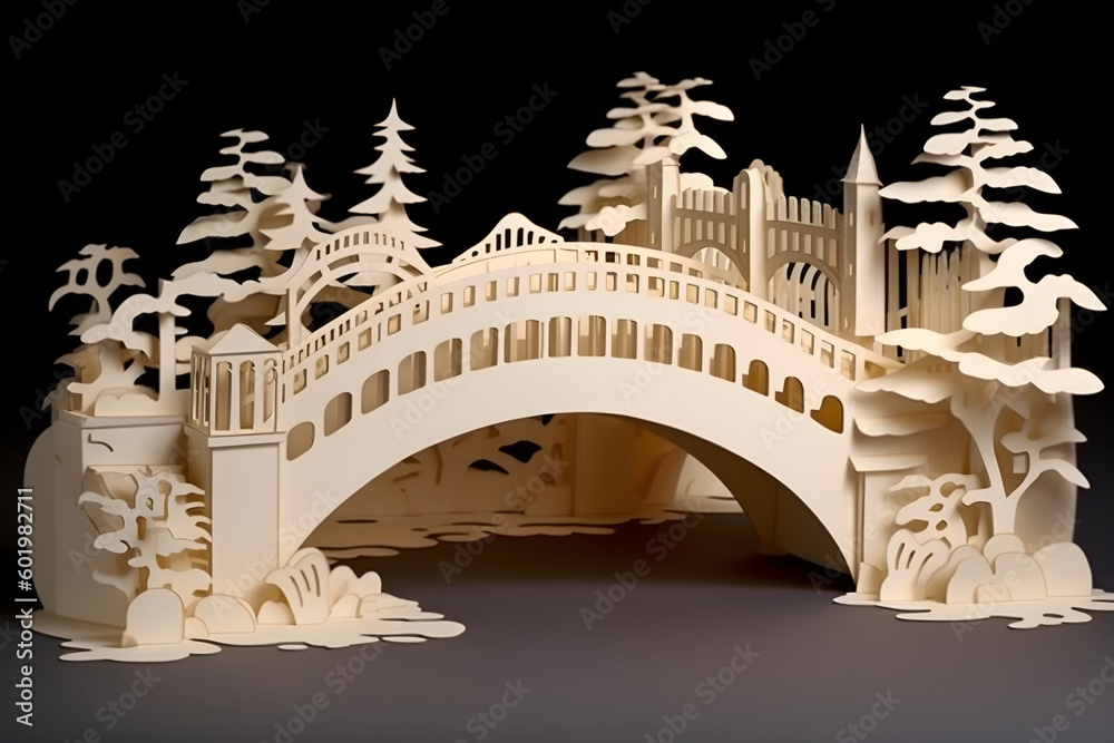 Architectural design of a bridge. a stylized or simplified form that ...
