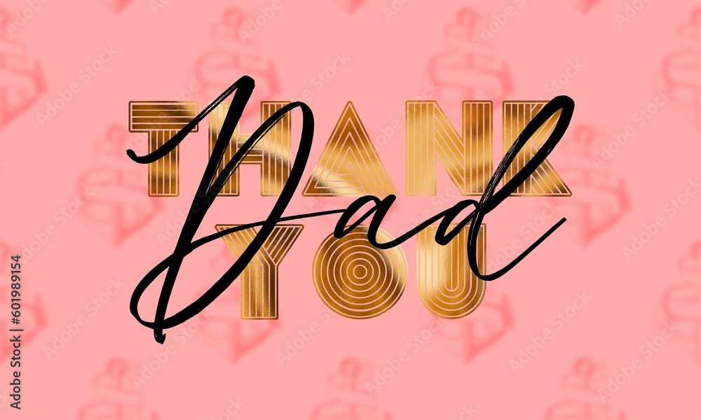 Thank You Dad Card Hand Written Lettering For Title Heading Photo Overlay Wedding Invitation