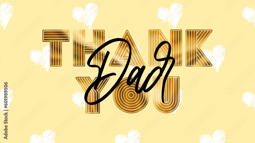 Thank You Dad Card Hand Written Lettering For Title Heading Photo Overlay Wedding Invitation