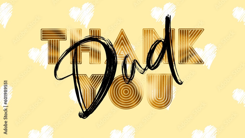 Thank You Dad Card Hand Written Lettering For Title Heading Photo Overlay Wedding Invitation