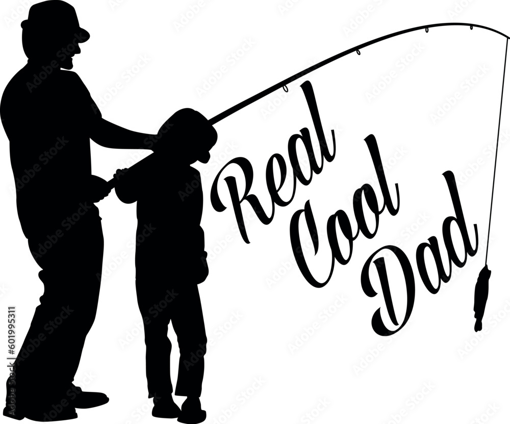 Reel Cool Dad ,Father and Son Fishing Cutfile, cricut ,silhouette, SVG ...