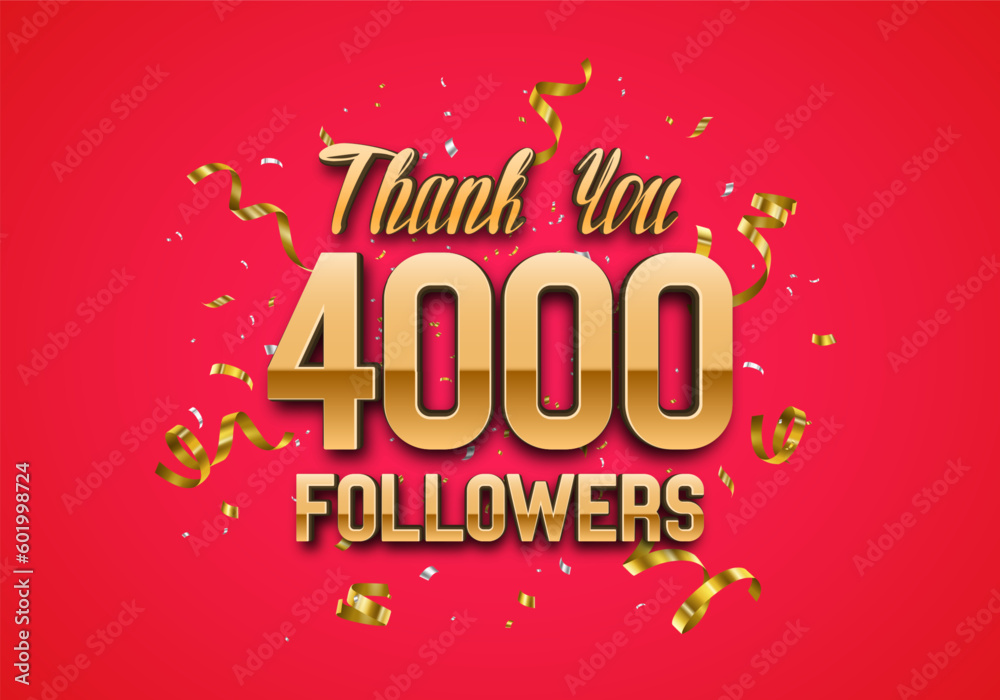 4000 followers. Poster for social network and followers. Vector ...