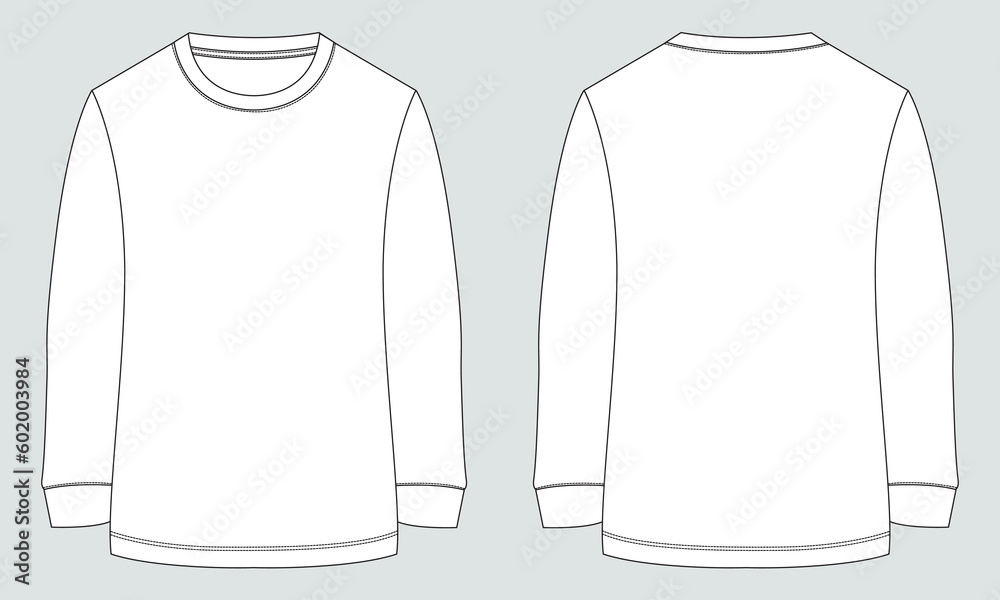 Short sleeve t shirt technical drawing fashion flat sketch vector ...