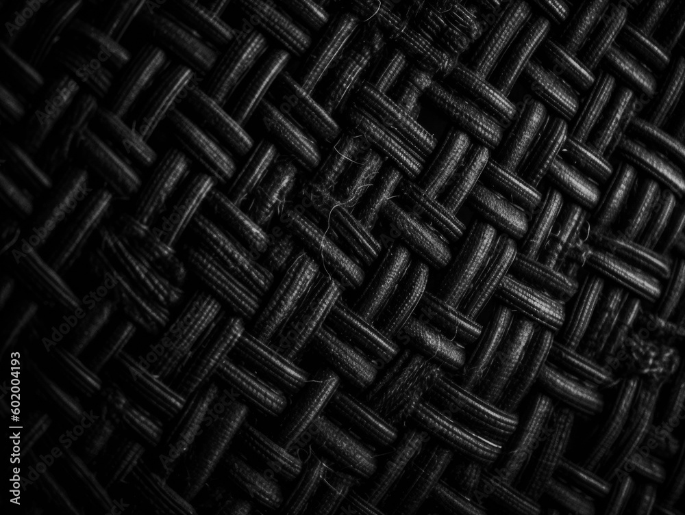 Dark black Abstract woven mat texture. Wickerwork background created ...