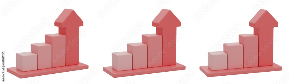 red graph isolated on transparent background, PNG red graph, 3d render ...