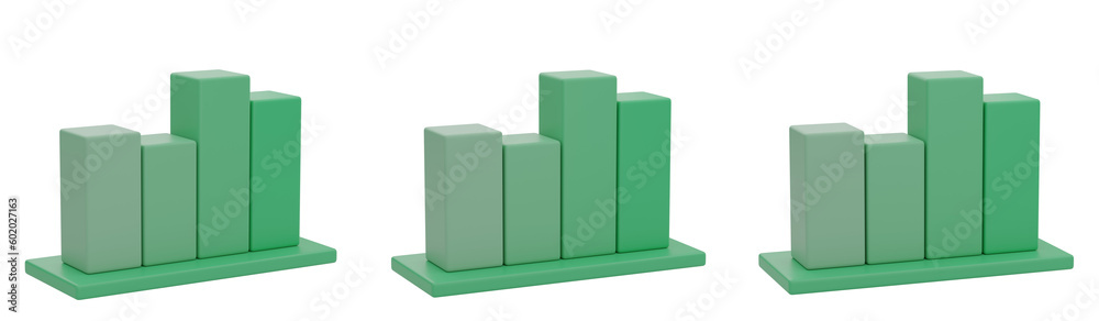 green graph isolated on transparent background, PNG green graph, 3d ...