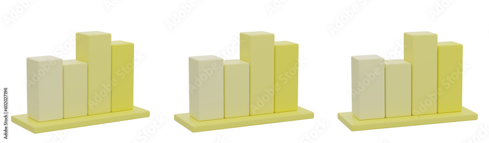 yellow graph isolated on transparent background, PNG yellow graph, 3d ...