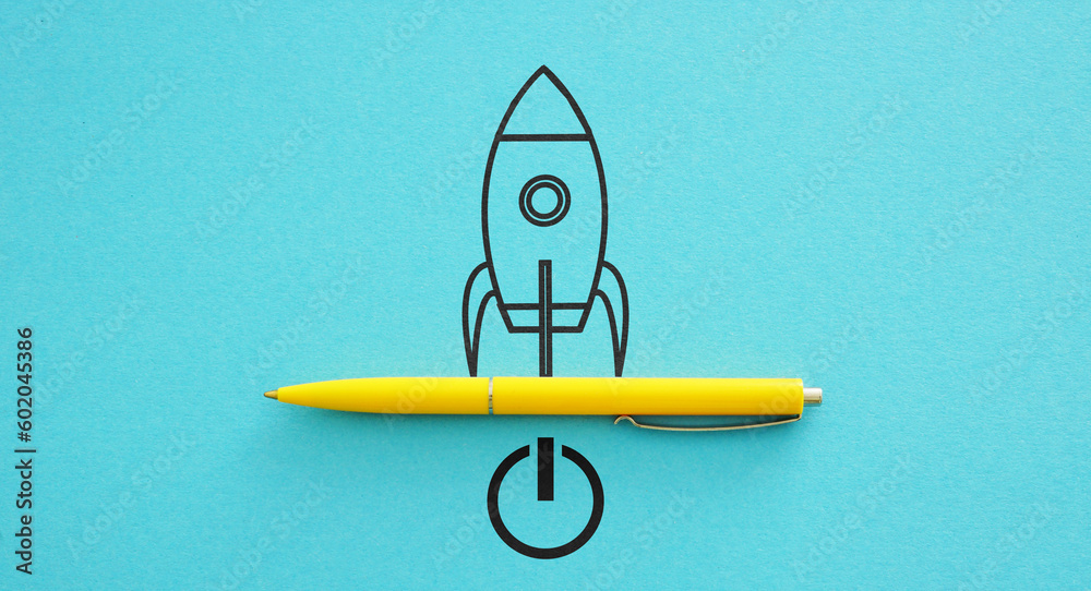 Restart your business is shown using the picture of the rocket launch ...