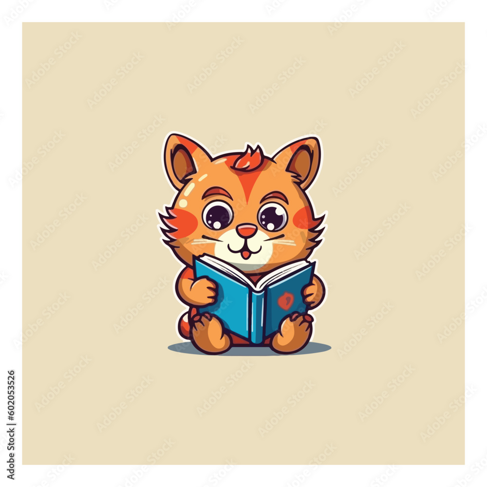 mascot logo for a children's bookstore with the mascot of a cute animal ...