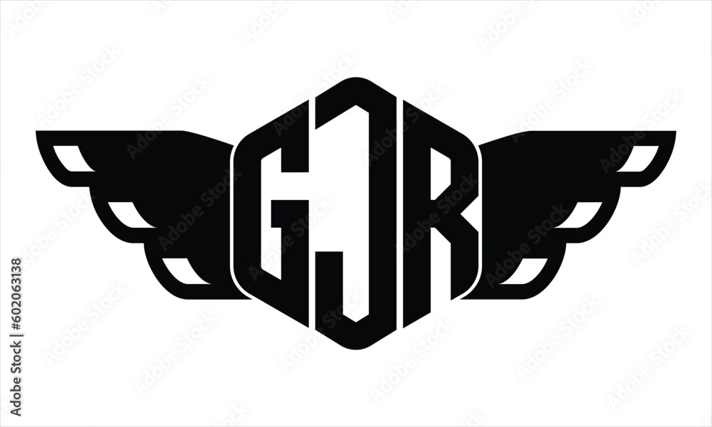 GJR three-letter butterfly iconic logo design vector template | polygon ...