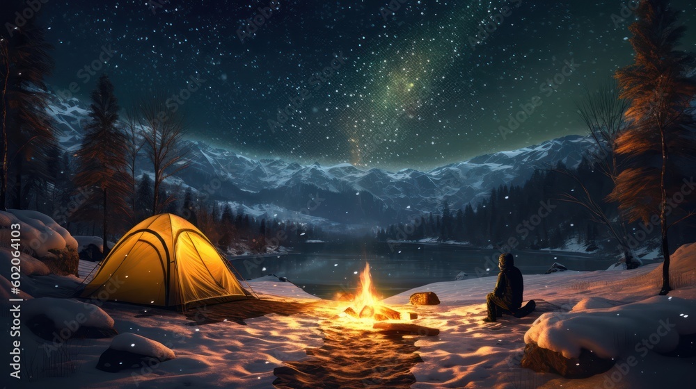 With the awe-inspiring beauty of the starry night sky while camping in ...