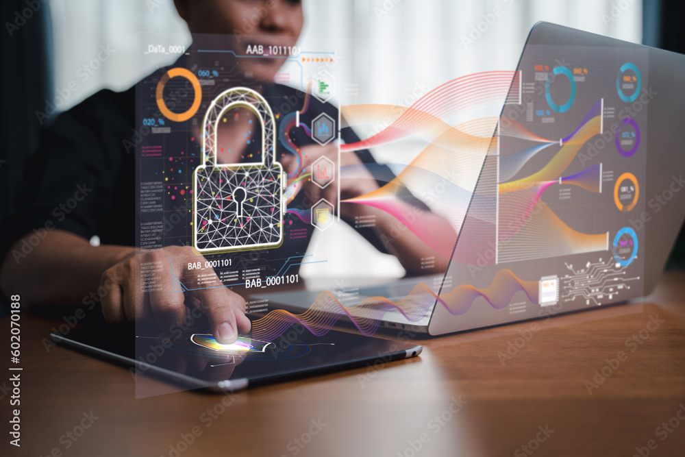 Business with technology. Concepts of surveillance and security ...