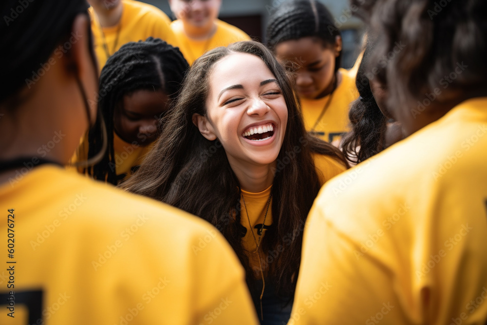 The girl boss is seen engaging with her team and volunteers at a ...