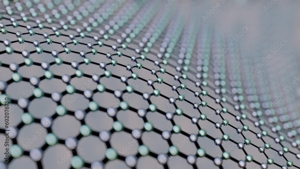 Graphene Carbon Seamless Looping Waving Animation As Procedural 3d Modeling Consisting Of A