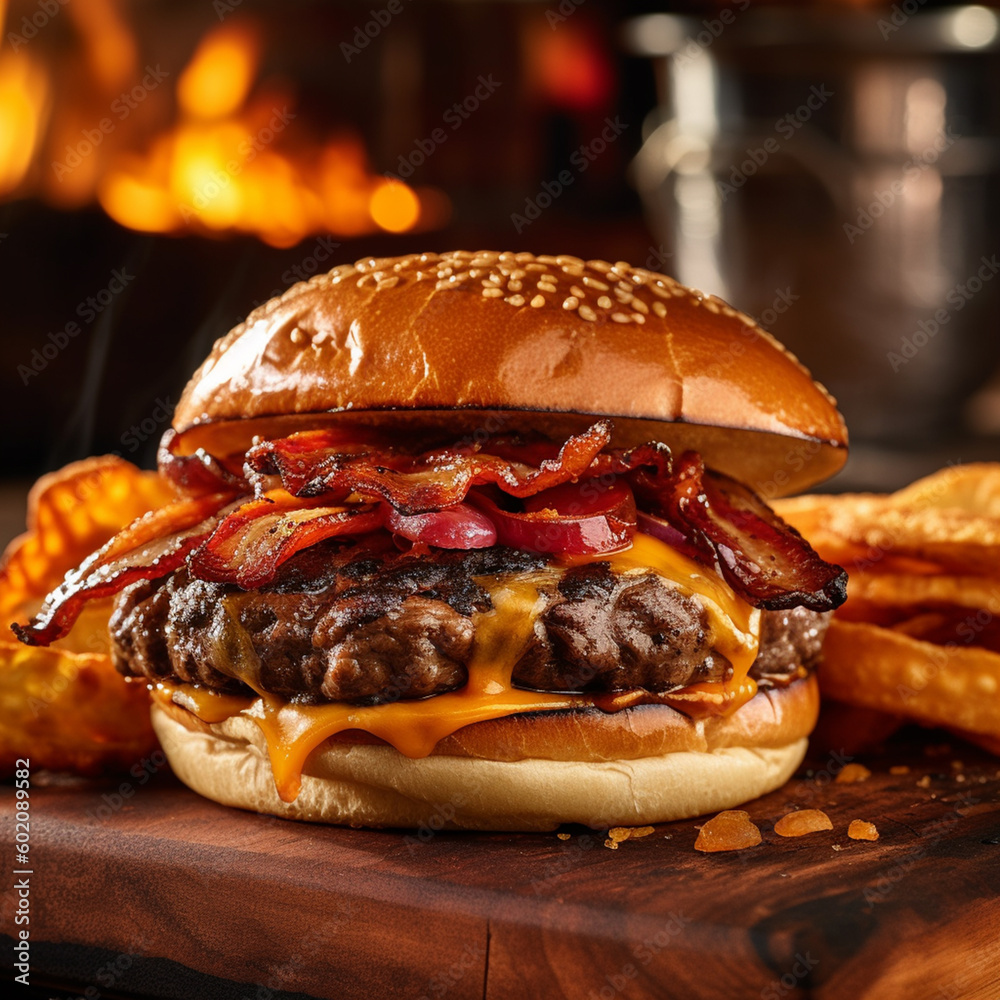 A tantalizing jumbo burger with a succulent chicken patty, tangy ...