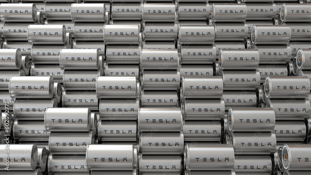 Lithium-ion Tesla Battery 4680, High-capacity accumulator cell modules ...