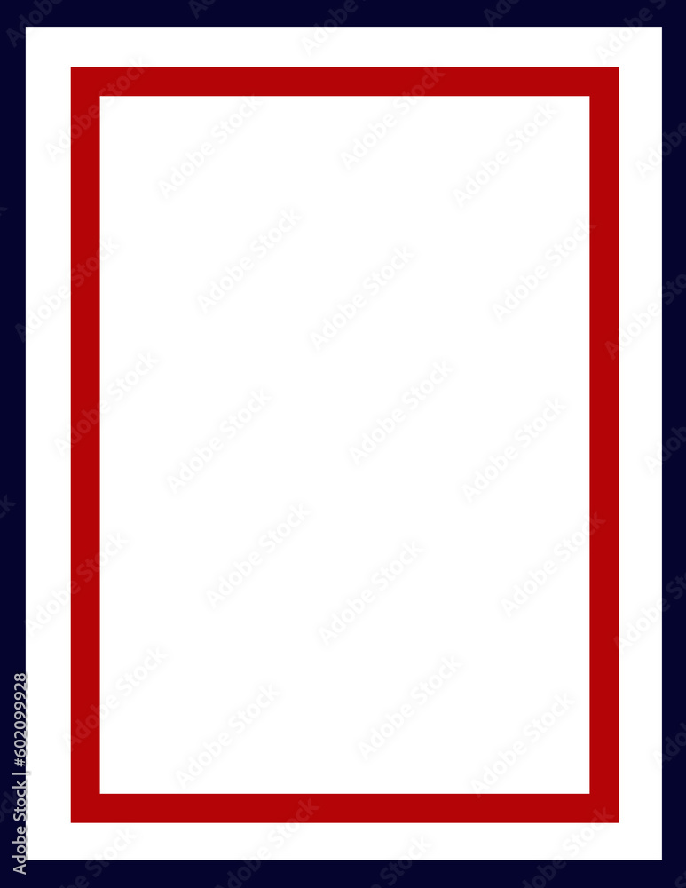 Navy blue and red border frame Stock Illustration | Adobe Stock